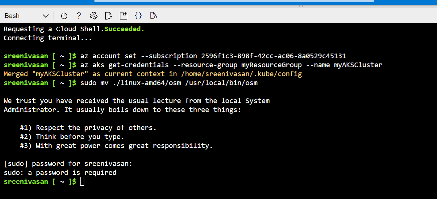 Unable to install OSM in AKS - Microsoft Q&A