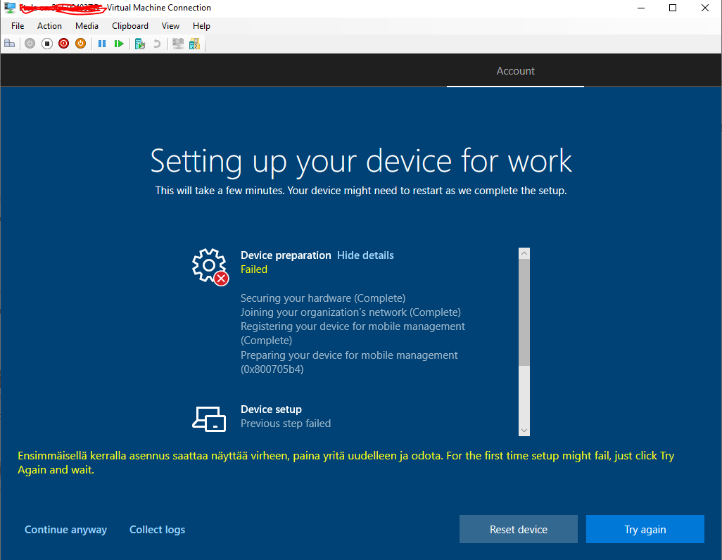 Enrollment fails with MSDN media - Microsoft Q&A