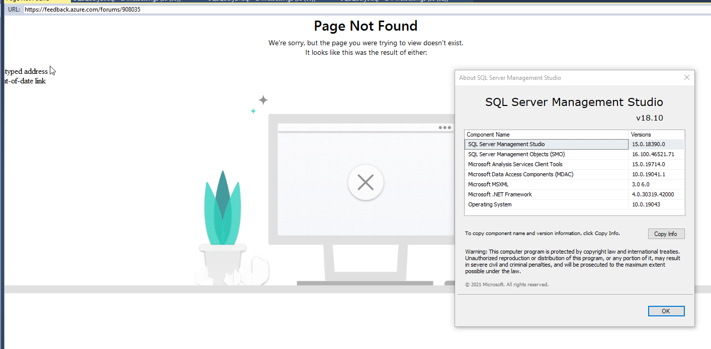 The Technical Support Link In The Ssms Is Broken Forums 908035