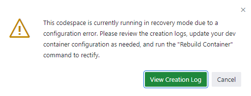 Failed to start codespace for ASP.NET Identity training module - Microsoft Q&A