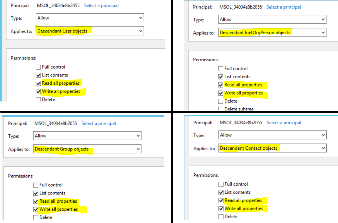 Azure AD Connect AD Domain Service Account Permissions - Microsoft Q&A