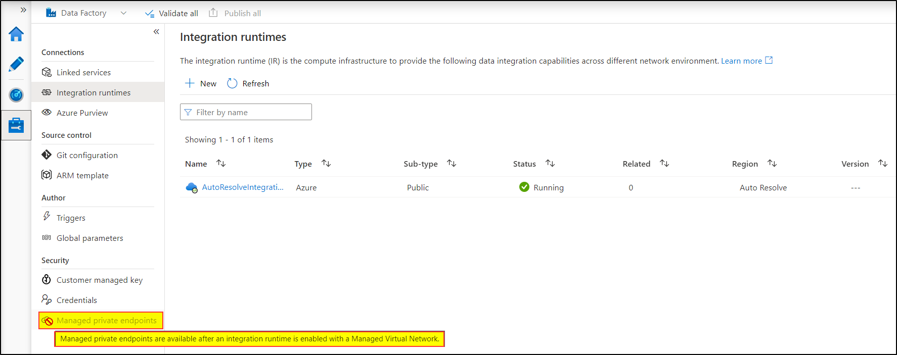 Data Factory assets accessed through endpoints(public and private ...