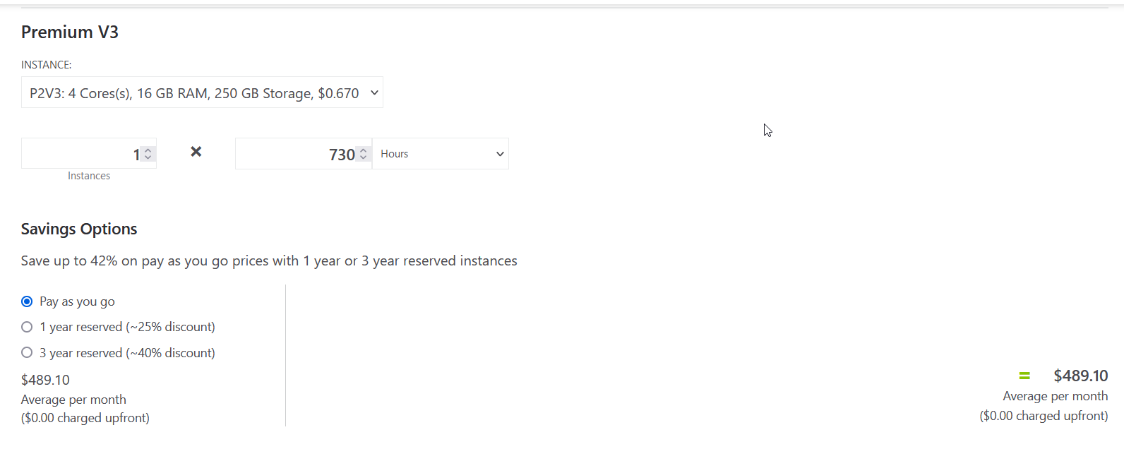 We need 1 instance of dedicated VM for P3v2 App Service plan ...