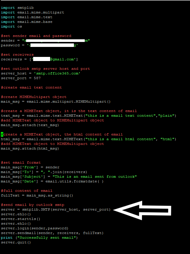 Python Instruction Smtplibsmtp 587 Does Not Return On Linux Azure Vm 8708