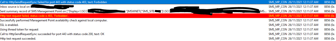 SCCM MP Http test request failed, status code is 403, 'Forbidden ... SCCM MP Http test request failed, status code is 403, 'Forbidden ...