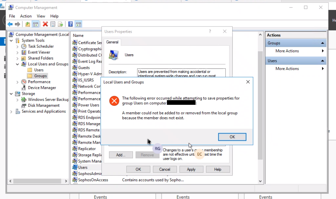 How Resolve Error Occured While Attempting To Save Properties For Group Users Microsoft Qanda