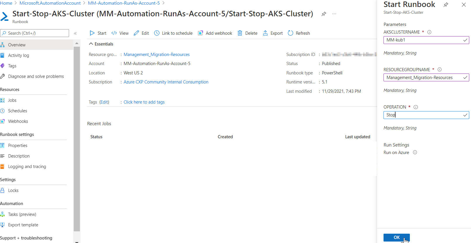 Powershell Script To Auto Startstop Aks Cluster Microsoft Qanda