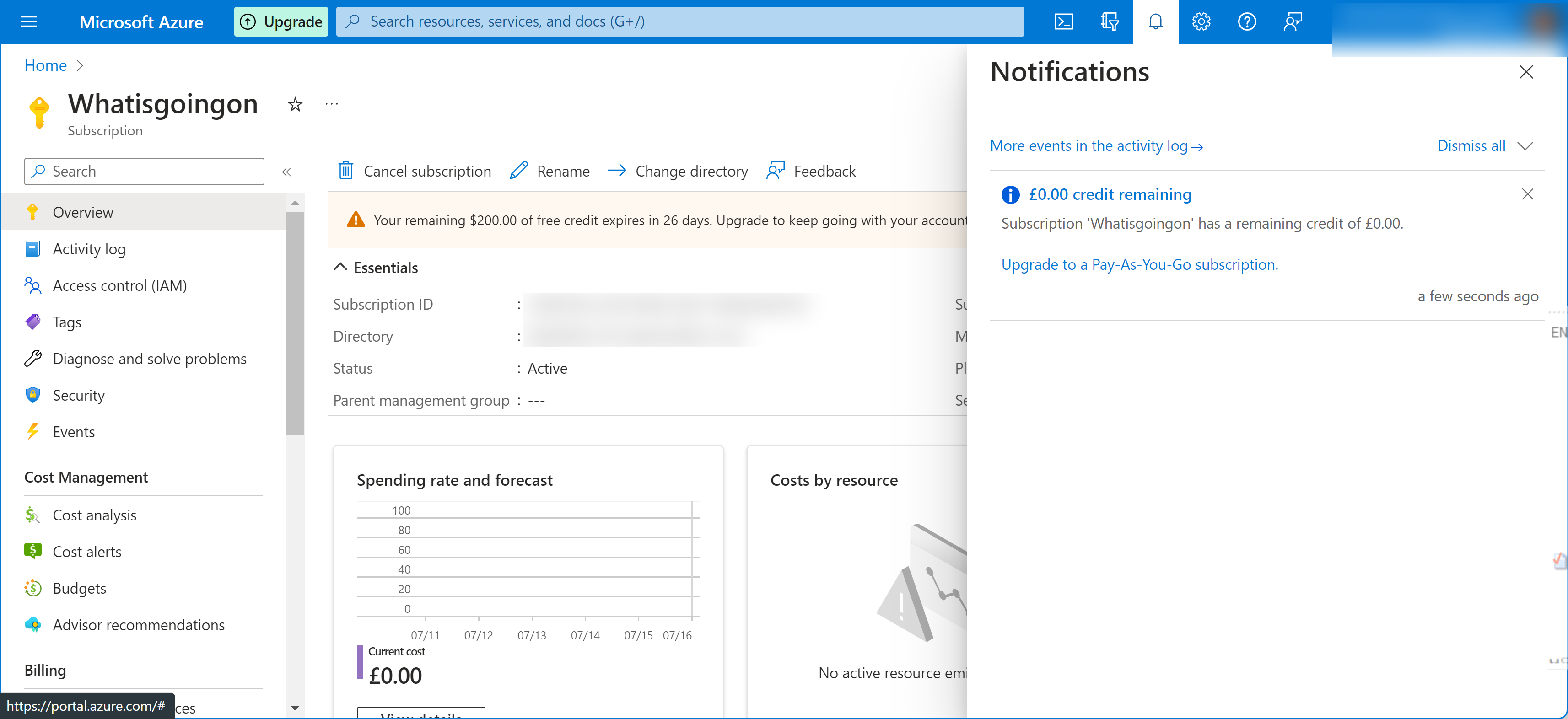 0 and 200 credit at the same time - Microsoft Q&A