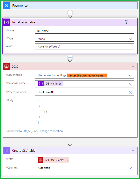 Body Parameter On Execute Stored Procedure V2 Task Microsoft Qanda