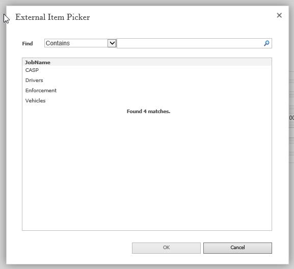 SharePoint 2013 External Item Picker - Stuck on Searching - Microsoft Q&A