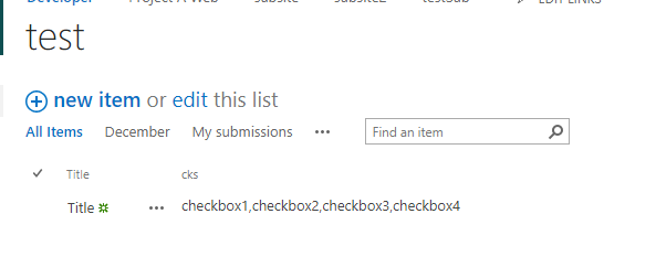 Checkbox values stores in react SPFX webpart values in List - Microsoft Q&A