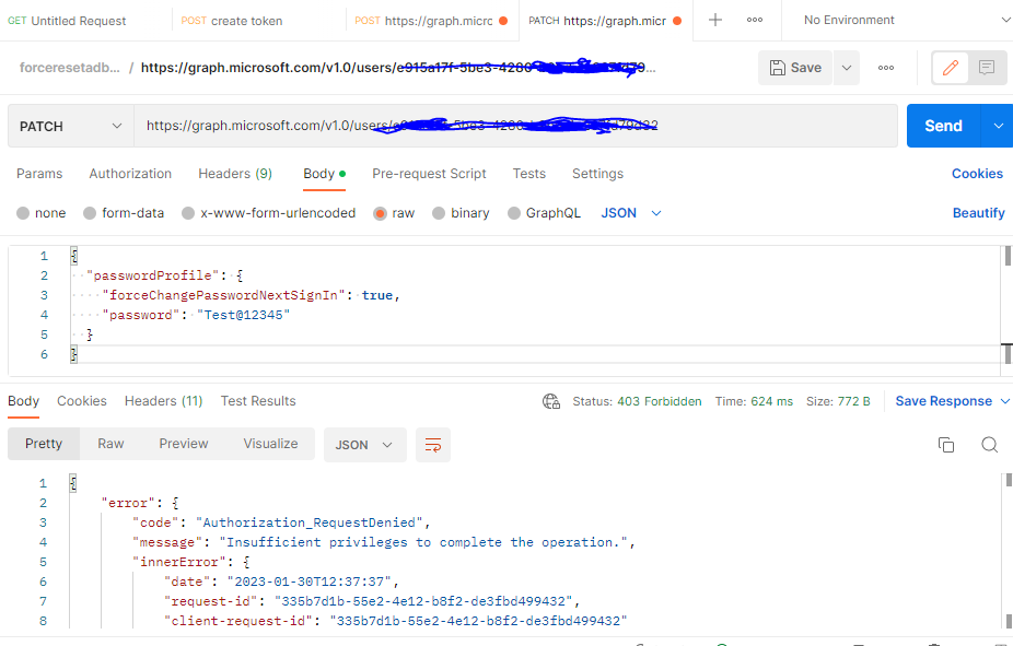 changepassword through Microsoft graph api not working - Microsoft Q&A