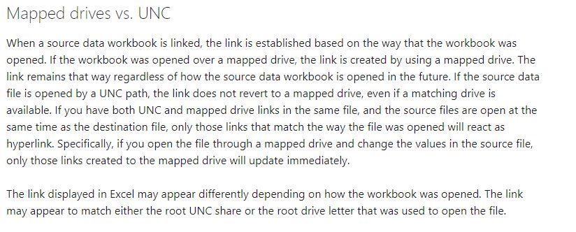 Problem with linked sheet in an unc path - Microsoft Q&A