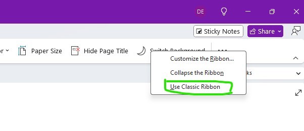 OneNote Ribbon and Tabs - Microsoft Q&A