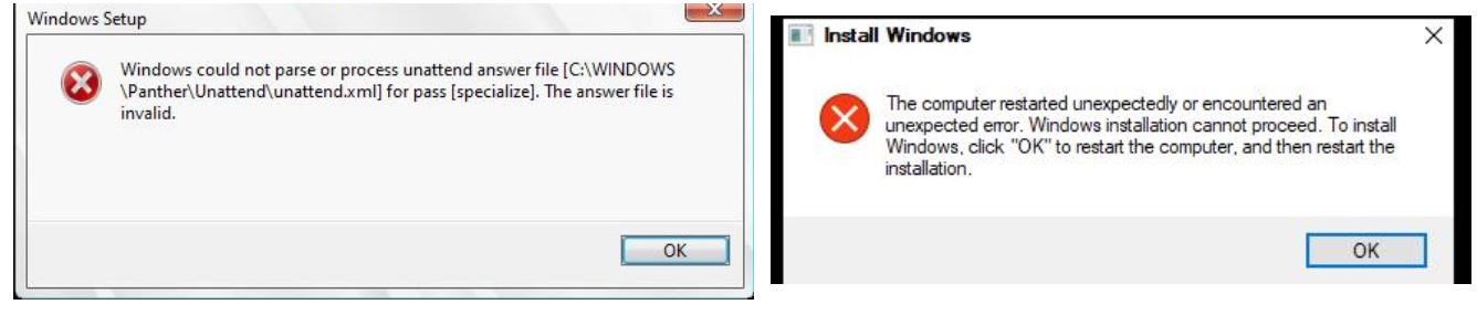 Windows could not parse or process unattend answer file. the answer ... Windows could not parse or process unattend answer file. the answer ...