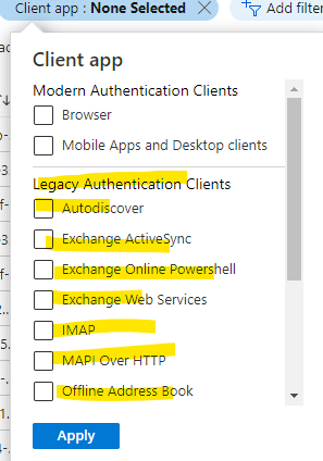 Office 365 / Modern Authenticaion - Is there a way to tell which apps ...