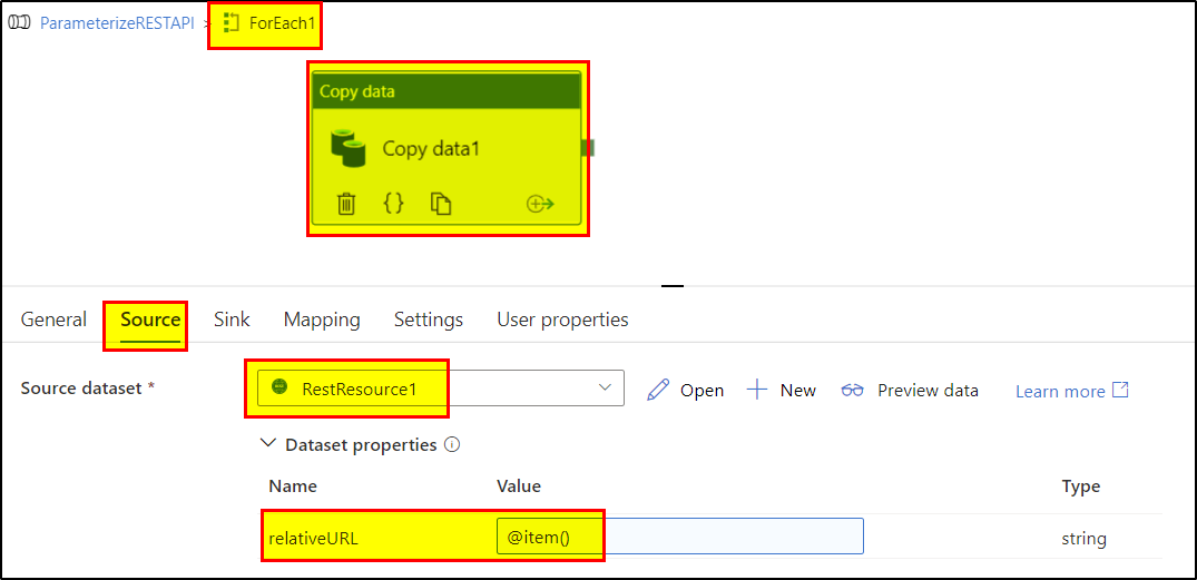 Datafactory Multi Relative URL expressions - Microsoft Q&A