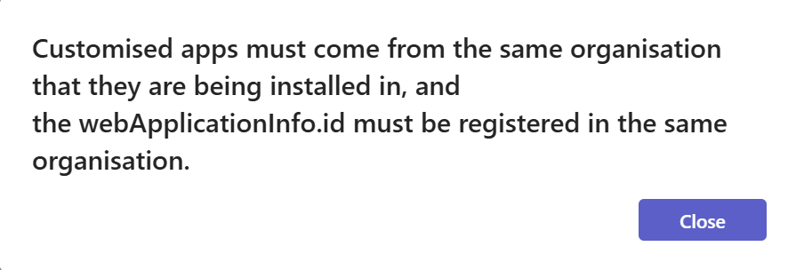 App validation fail while uploading app to Microsoft Team - Microsoft Q&A