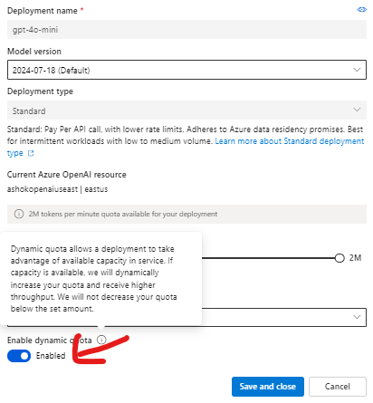 What request for a token quota increase are granted and what parameters does the service team at ...