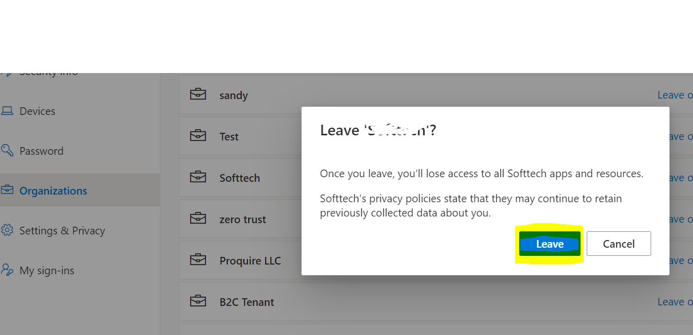 How do I leave TryAppServiceoutlook.onmicrosoft.com tenant? - Microsoft Q&A
