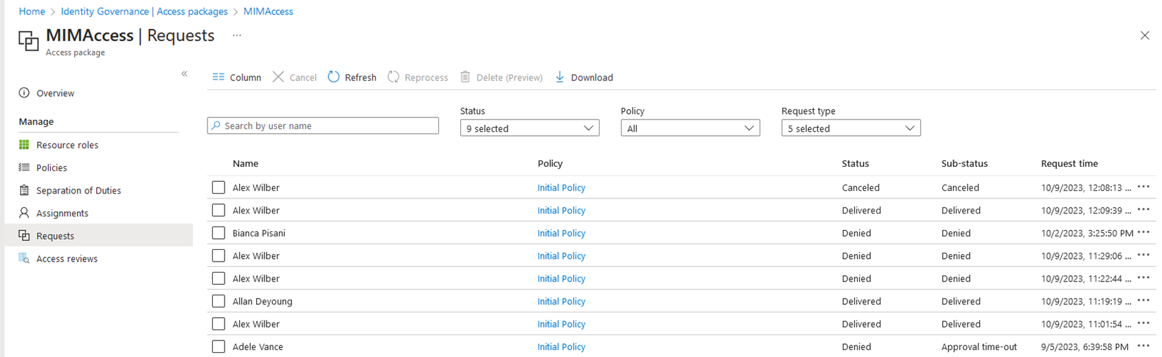 Entra Identity Governance - Access packages request retention ...