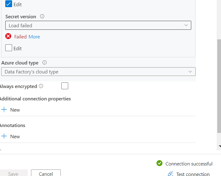 ADF Keyvault linked service error - Microsoft Q&A