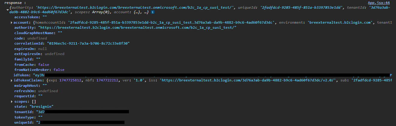 MSAL acquireTokenSilent Fails with InvalidTokenError: missing part #2 in Azure AD B2C Custom ...