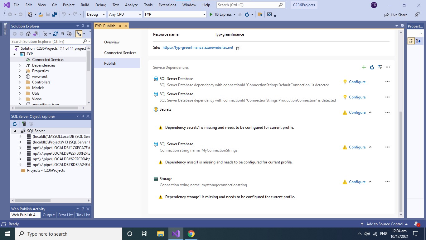 Not able to Publish Web Application on Azure Website using Visual ...