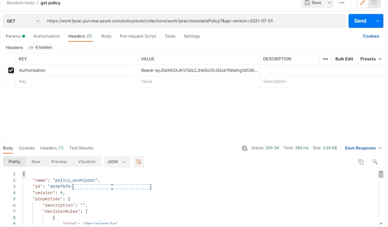 Unable To Retrieve Metadatapolicy From Purview Policy Store After Giving Collection Admin Role