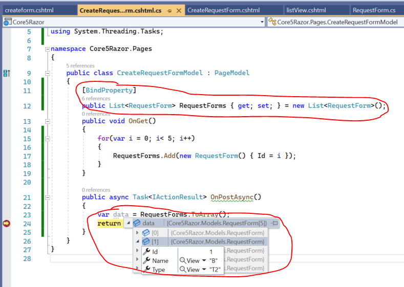 Dynamically genarated field in razor pages throwing exception - Microsoft Q&A