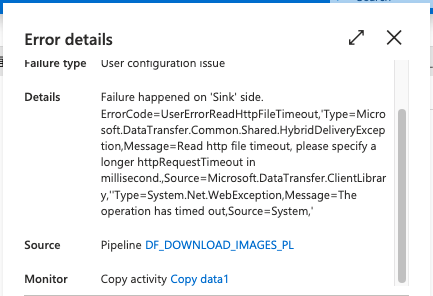 azure data factory copy activity timeout - Microsoft Q&A