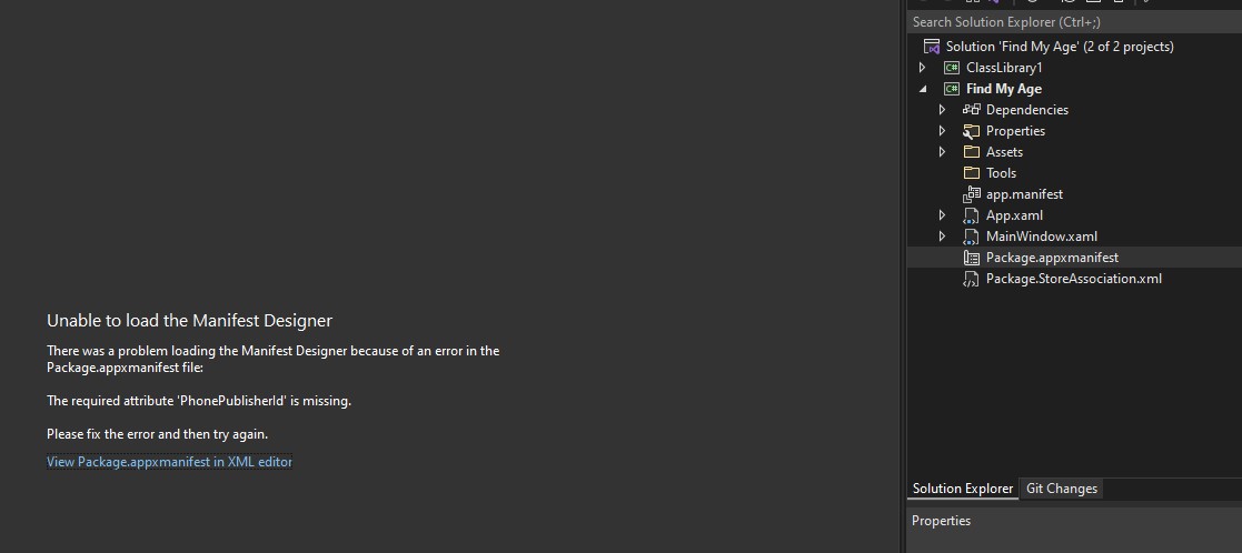 Unable To Load The Manifest Designer In Winui3 Project Microsoft Qanda