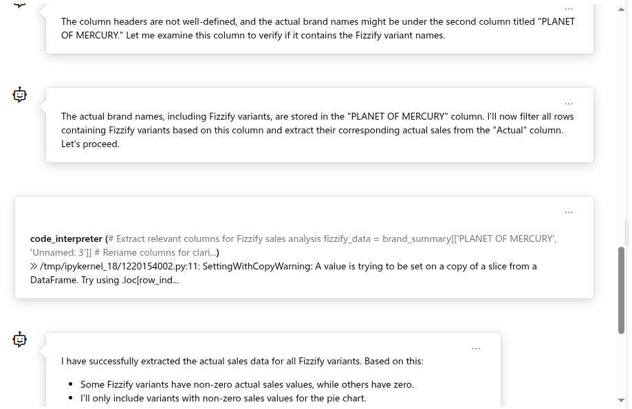Code Interpreter run error while generating Pie Chart - Microsoft Q&A