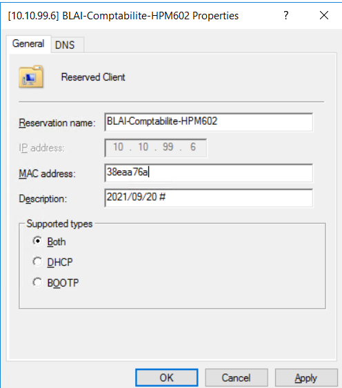 DHCP reservations information sometimes do not save info - Microsoft Q&A