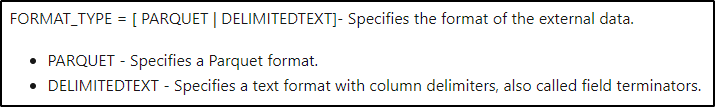File Formats Supported For Synapse External Tables With Adls Gen2