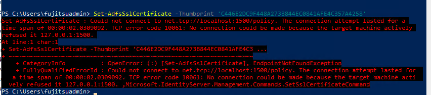 Replace ADFS Certificate Error - Microsoft Q&A