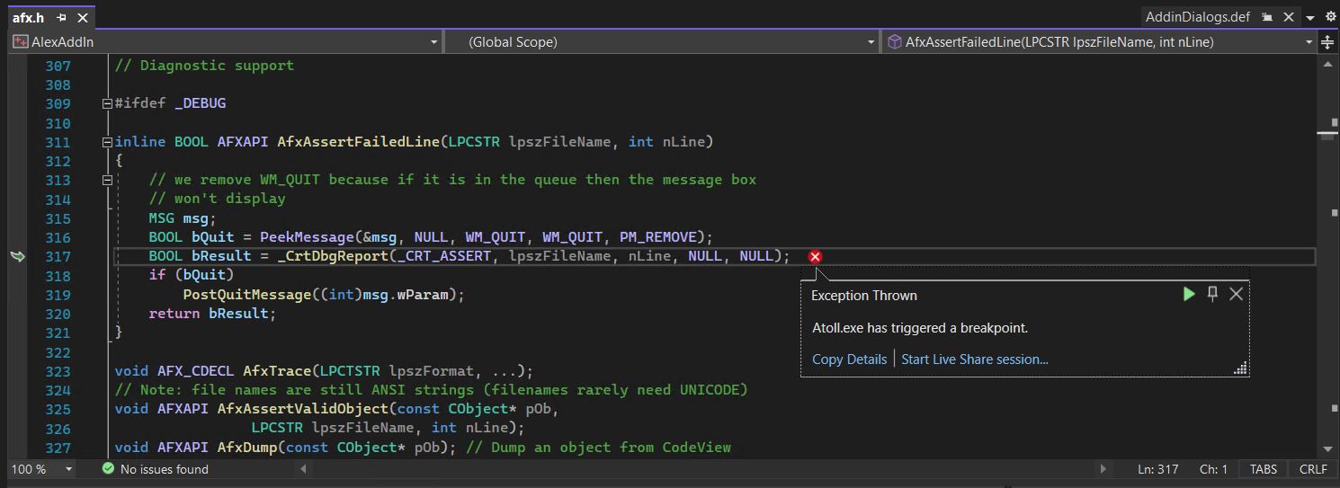 Trying To Include An Mfc Dialog From A Library In An Mfc Application But Application Crashes