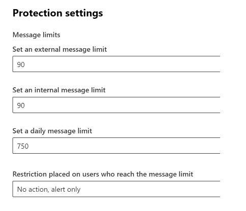 External/Internal message limit - Microsoft Q&A