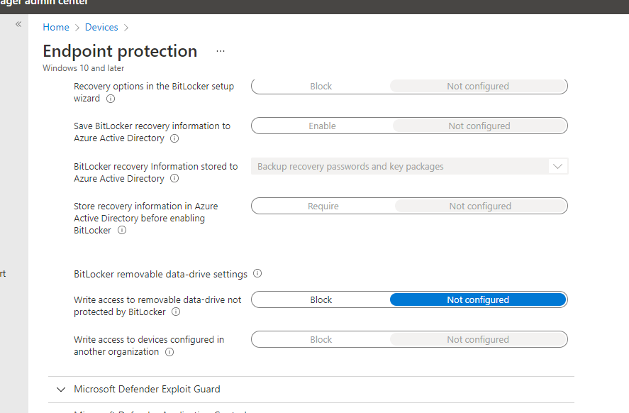 Intune Silent Enable Bitlocker Microsoft Qanda
