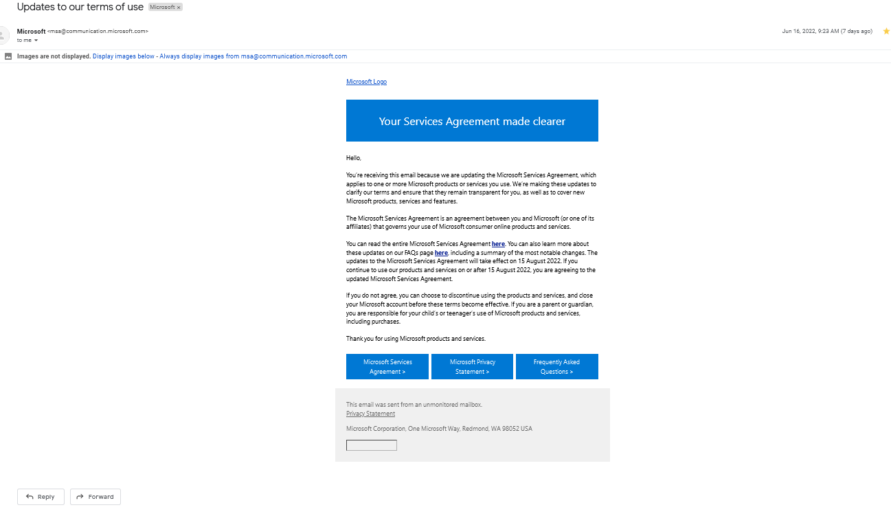 Is this a legitimate email from Microsoft? - Microsoft Q&A