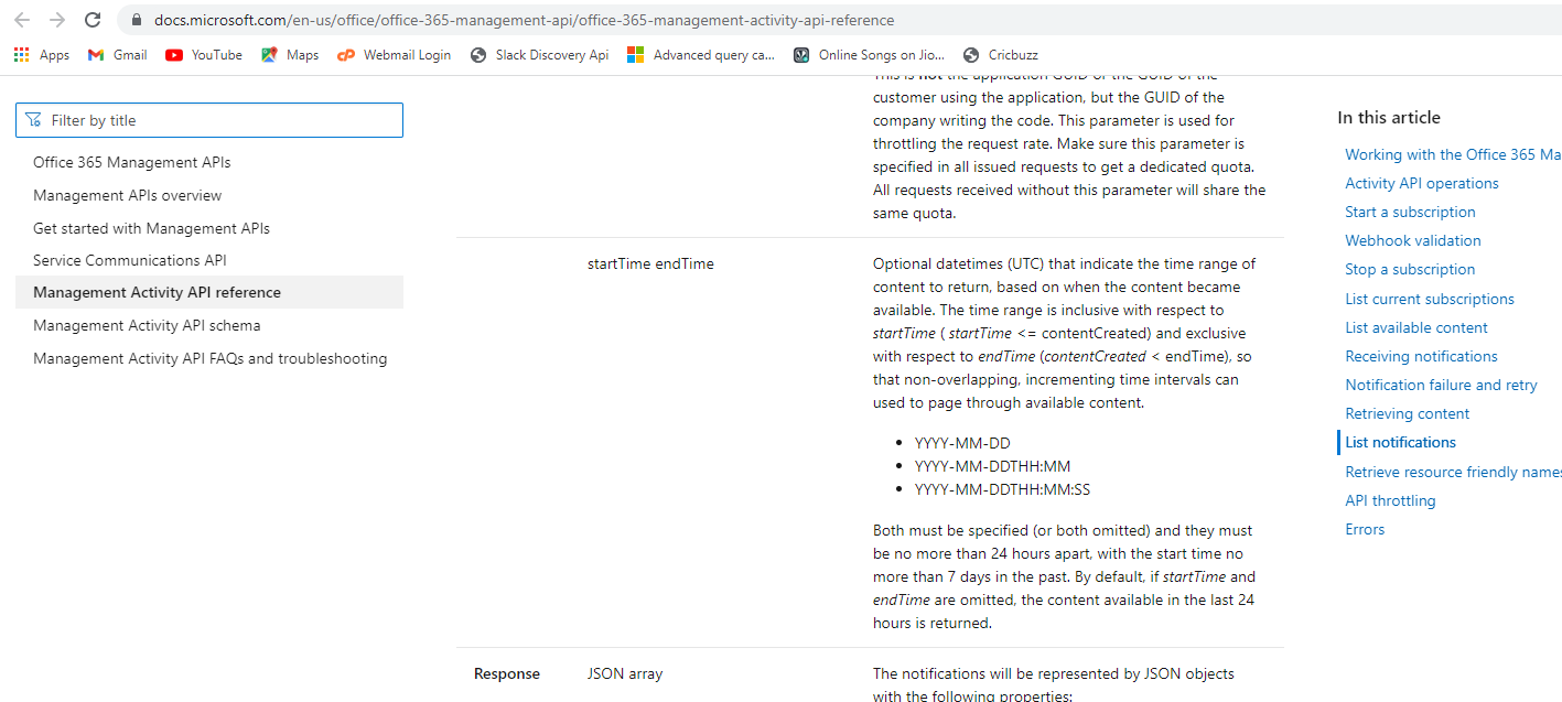 Office 365 management API - Microsoft Q&A