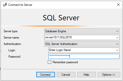 Logon to Database fails - password greyed out - Microsoft Q&A