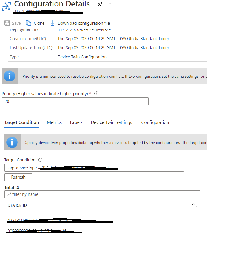 IoT Hub configurations system metrices show wrong device count ...