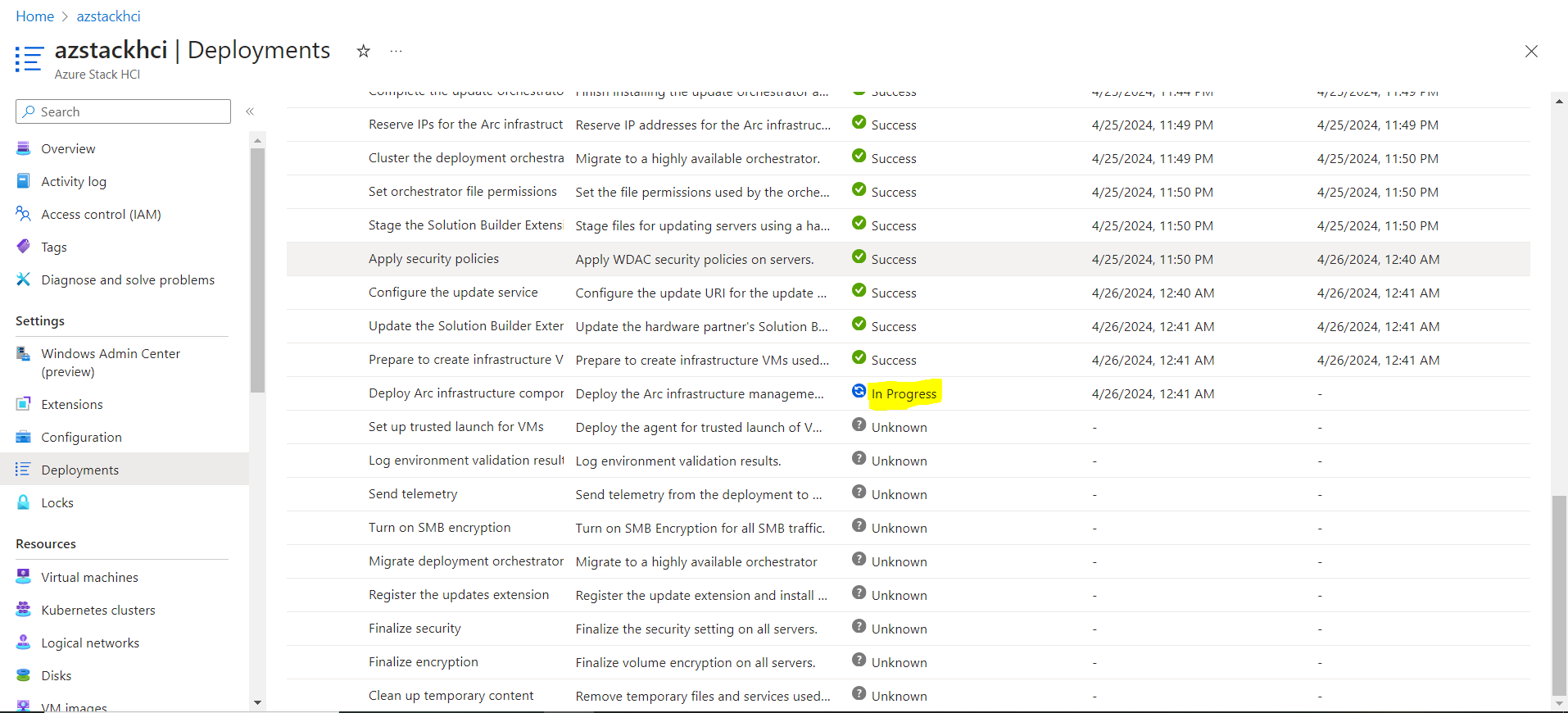 Azure Stack HCI 23H2 Deployment Stuck on Azure Portal - Microsoft Q&A