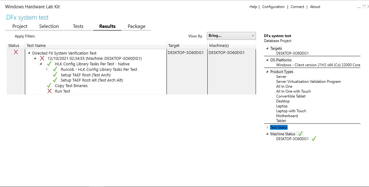 Windows 11 HLK unable to run DFx system verification test on Surface ...