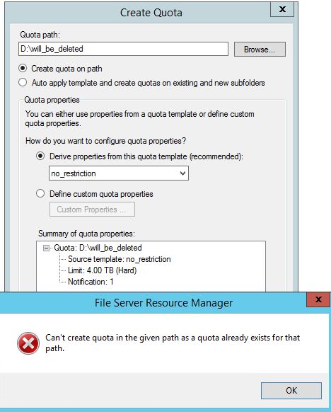 Quota Management issue on windows 2016 - Microsoft Q&A