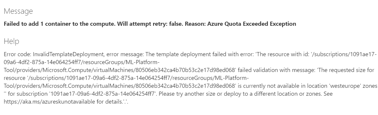 Unwarranted error in Azure Databricks: requested VM size not available ...
