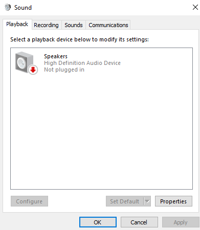 High Definition Audio Device - Not Plugged In - Microsoft Q&A