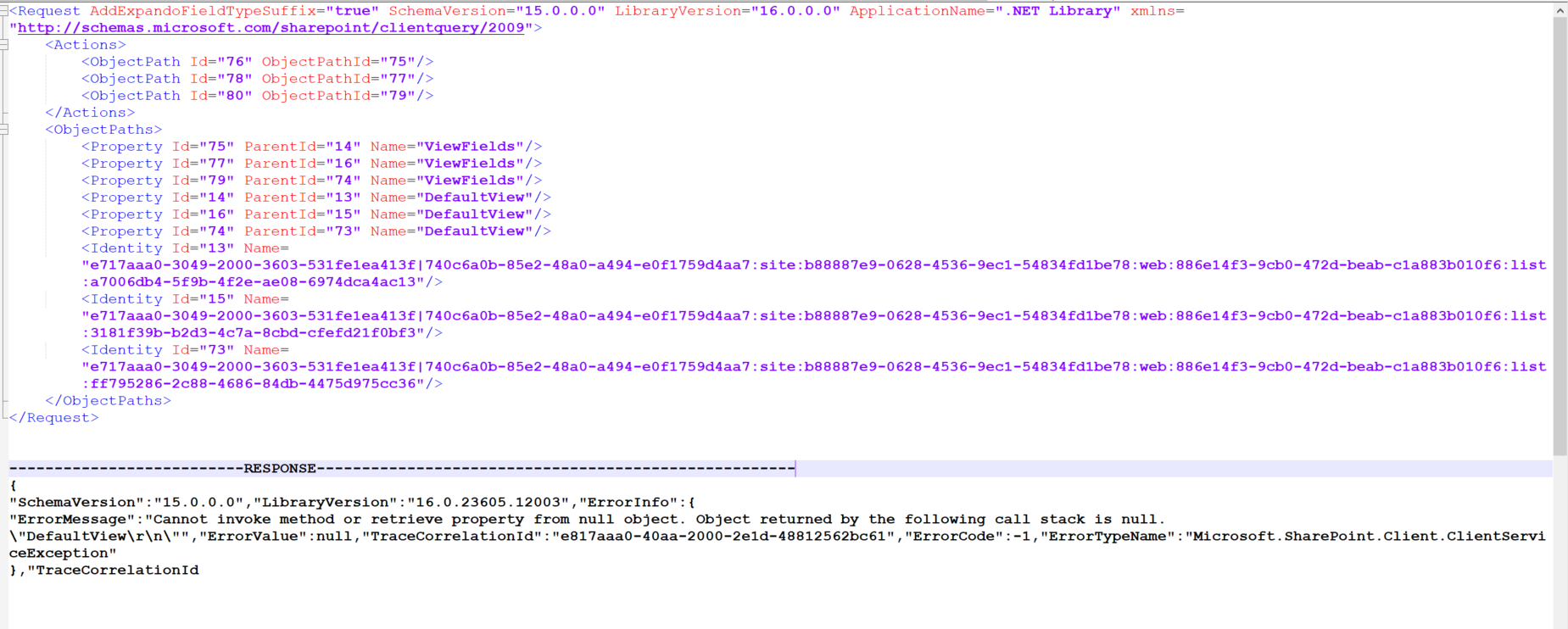 Why unexpectedly DefaultView and ViewFields are getting added into load ...