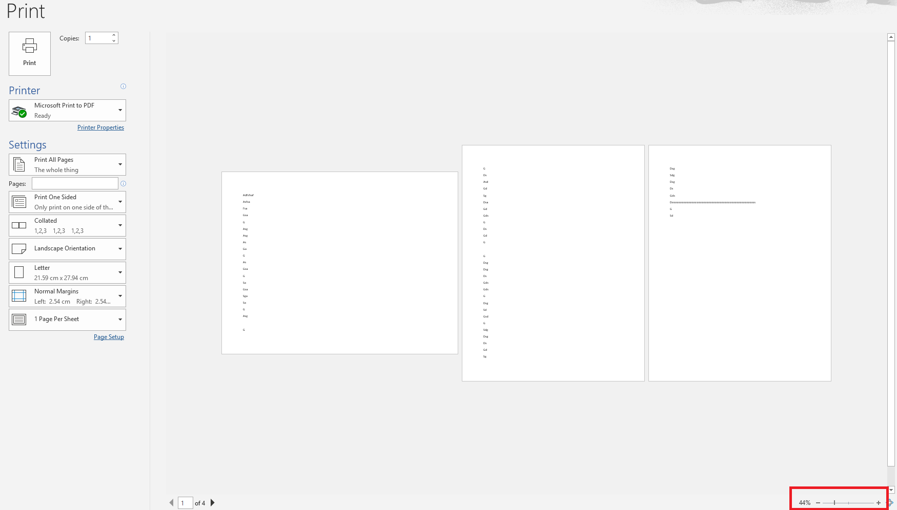 Printing multiple pages per sheet: Word Office 365 - Microsoft Q&A